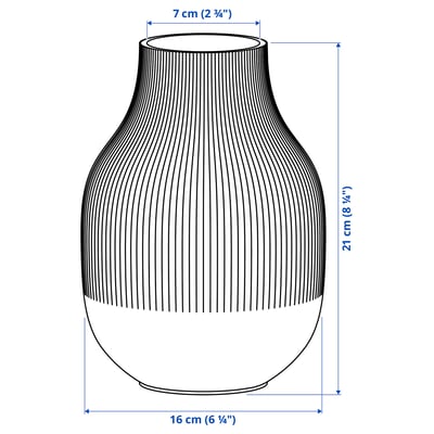 GRADVIS vase, dark grey, 21 cm - IKEA