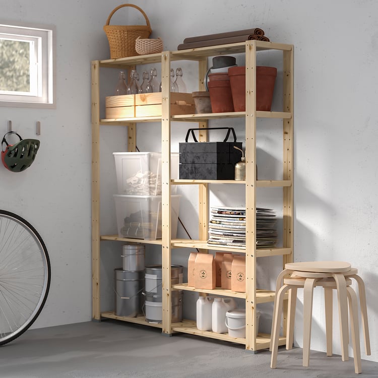 HEJNE 2 sections, with end protectors/softwood, 154x31x172 cm - IKEA