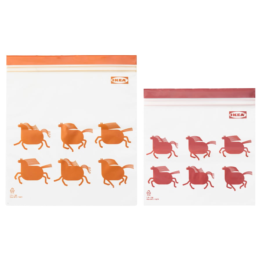 ISTAD resealable bag, horse red/orange, 2.5/1.2 l - IKEA