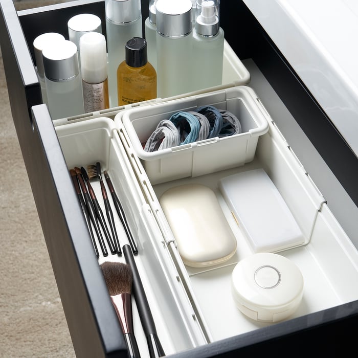 KACKLA extendable box, white, 25-38x9 cm - IKEA