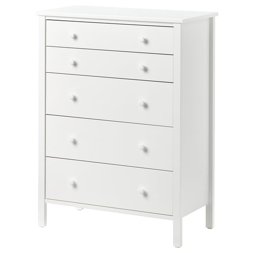 KILBERGET chest of 5 drawers, white/anchor/unlock-function, 76x102 cm - IKEA