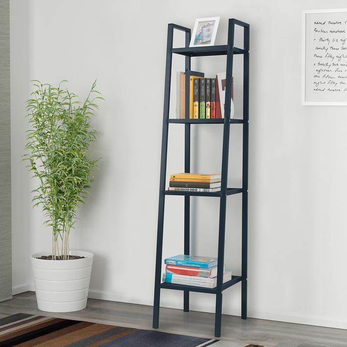 LERBERG shelf unit, dark grey, 35x148 cm - IKEA