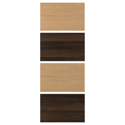 MEHAMN 4 panels for sliding door frame, dark brown oak effect/oak ...