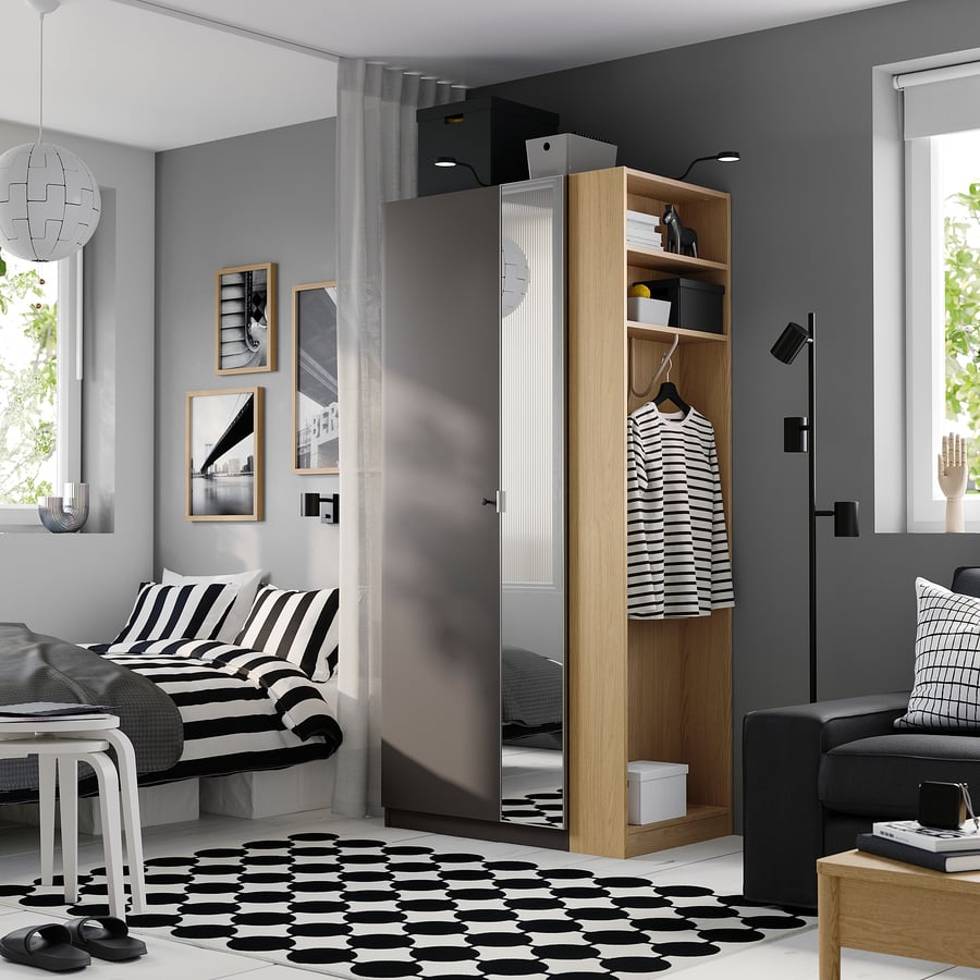 PAX add-on end-unit, oak effect, 20x58x201 cm - IKEA