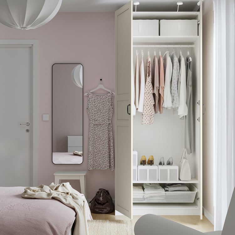 PAX / FLISBERGET wardrobe, white/light beige, 100x60x236 cm - IKEA