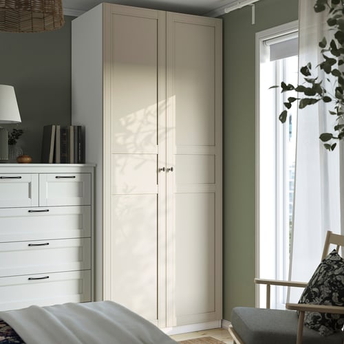 PAX / FLISBERGET wardrobe, white/light beige, 100x60x236 cm - IKEA