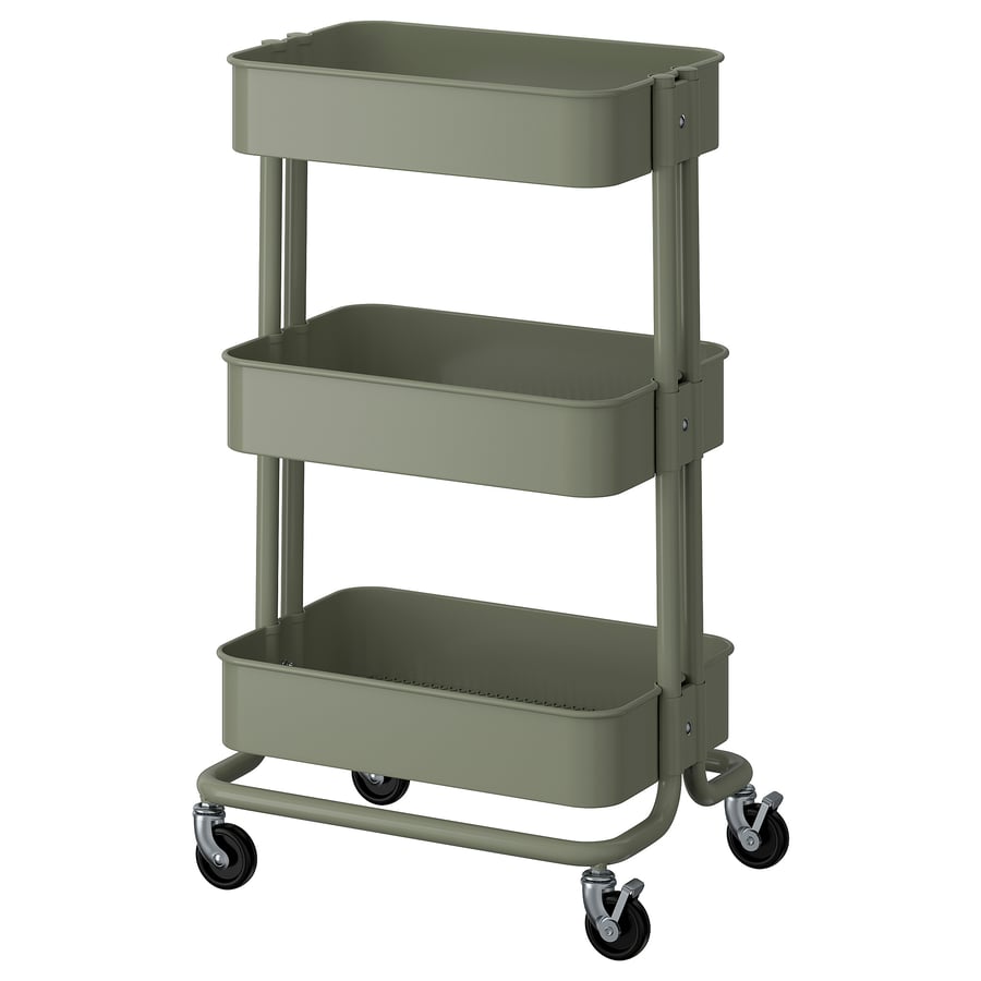 RÅSKOG trolley, grey-green, 35x45x77 cm - IKEA