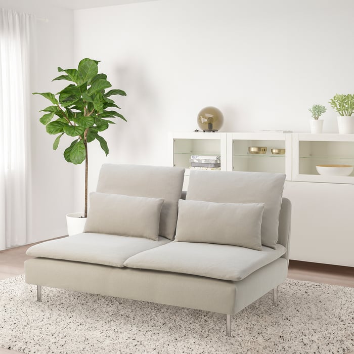 SÖDERHAMN compact 3-seat section, Fridtuna light beige - IKEA