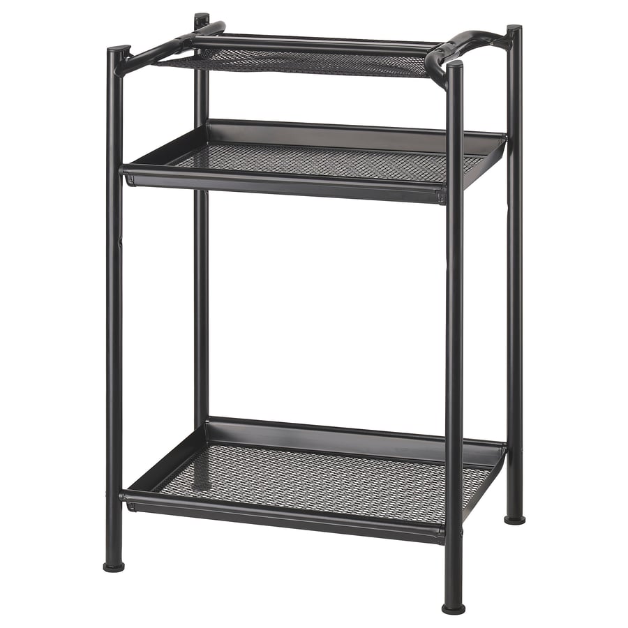 SPÄND table leg with storage, black - IKEA