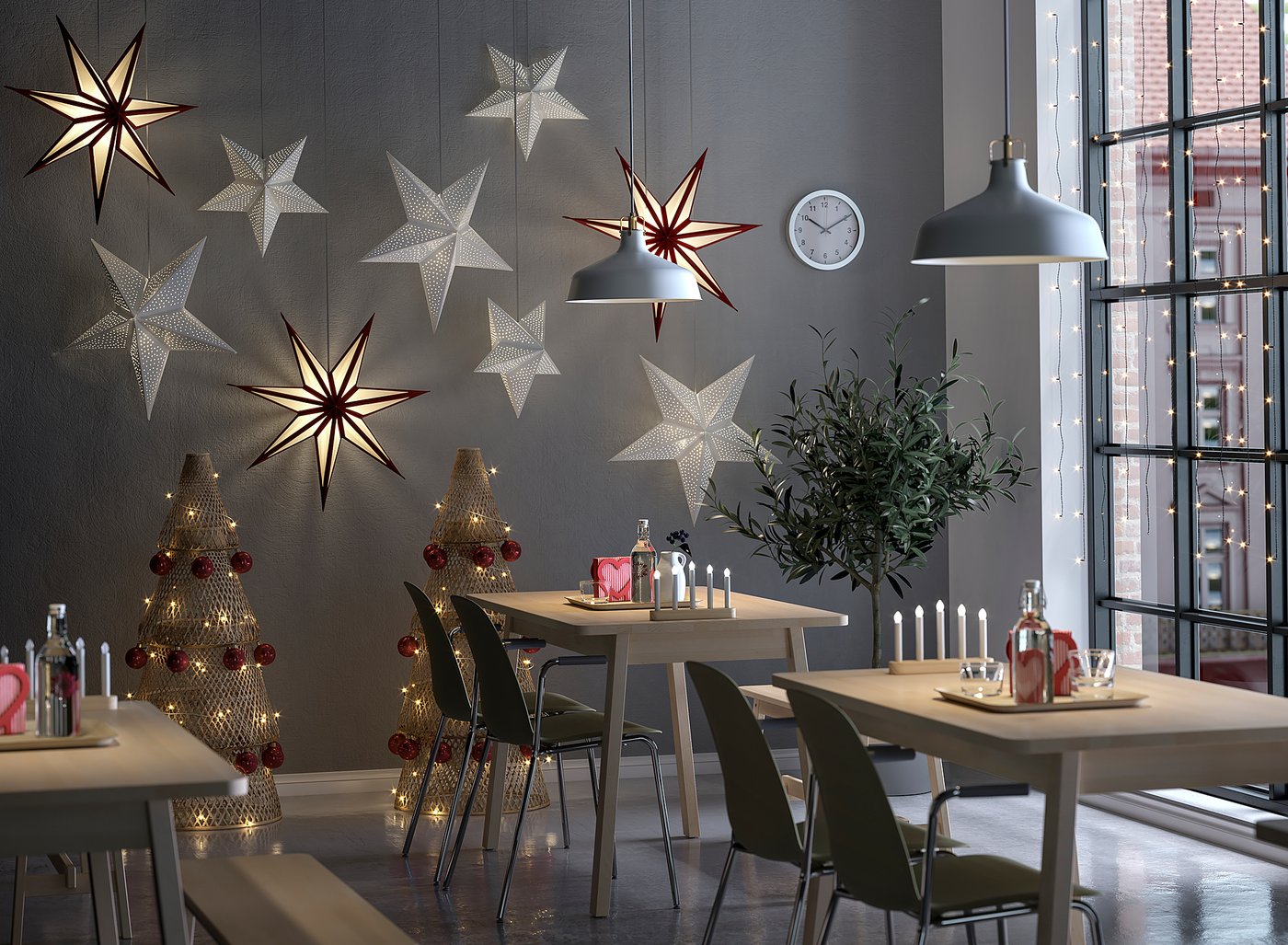 STRÅLA Lamp shade - dotted/white - IKEA