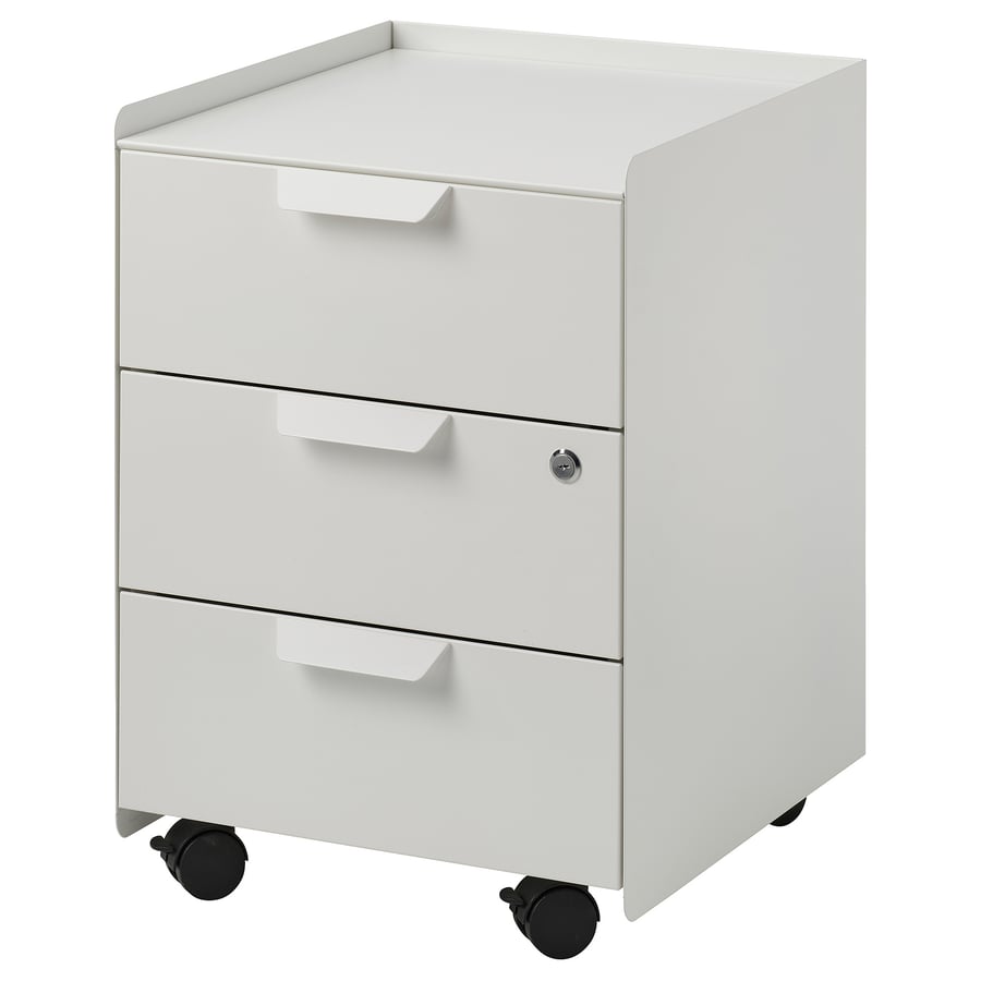 TROTTEN drawer unit w 3 drawers on castors, white - IKEA