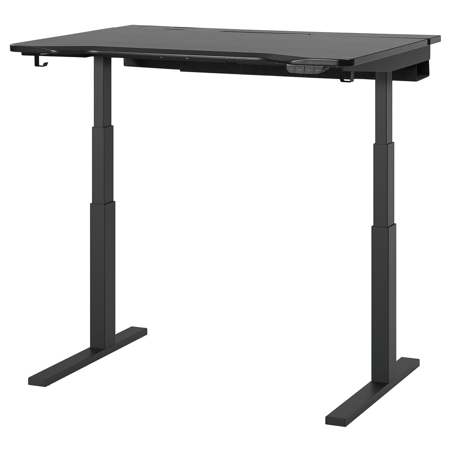 UTMANING gaming desk sit/stand, electric/black, 120x80 cm - IKEA