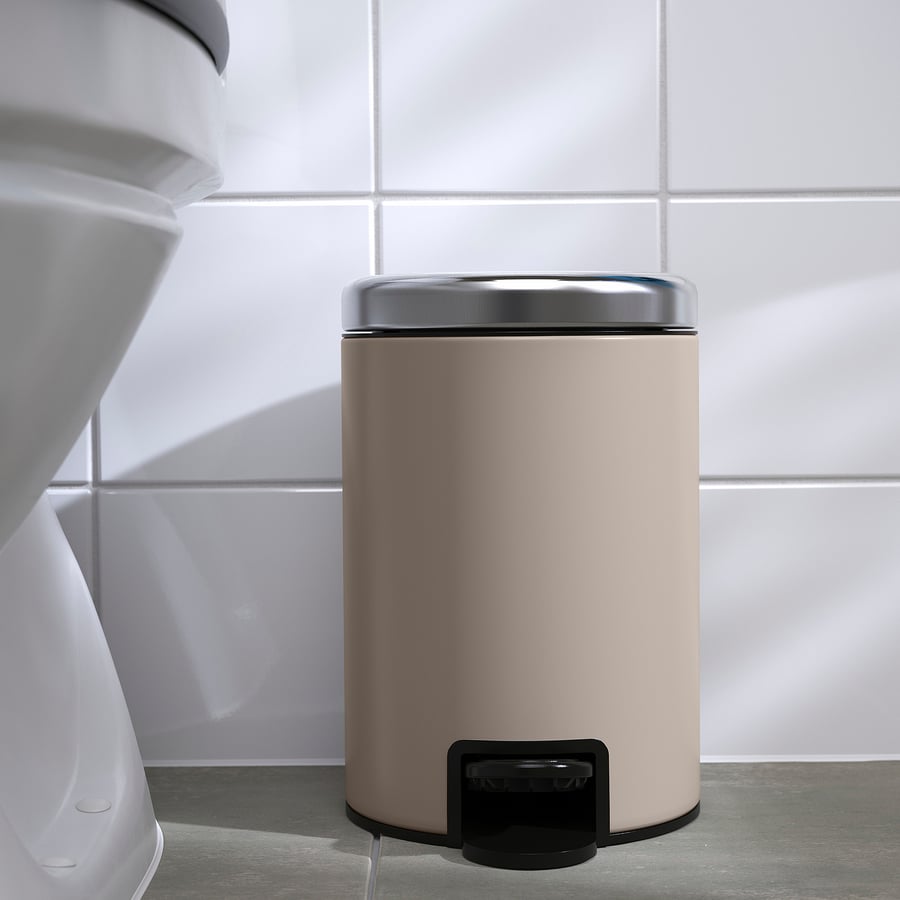 EKOLN เอียควลน์ ถังขยะ, เบจ, 3 ลิตร - IKEA