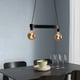 ACKJA / MOLNART pendant lamp with LED bulb, wave shaped black/globe gray clear glass - IKEA