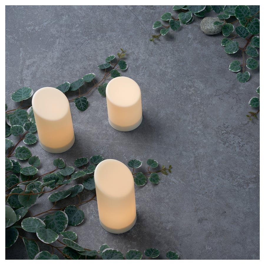 ÄDELLÖVSKOG LED block candle in/out, set of 3 - IKEA