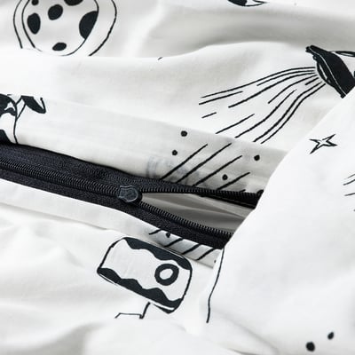AFTONSPARV duvet cover and pillowcase(s), space white/black, Twin - IKEA