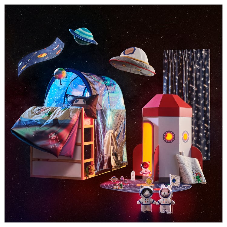 AFTONSPARV soft toy, spaceship/multicolor - IKEA