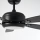 AKTERSKARP LED ceiling fan with light, dimmable/wood effect dark gray ...