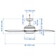 AKTERSKARP LED ceiling fan with light, dimmable/wood effect dark gray ...