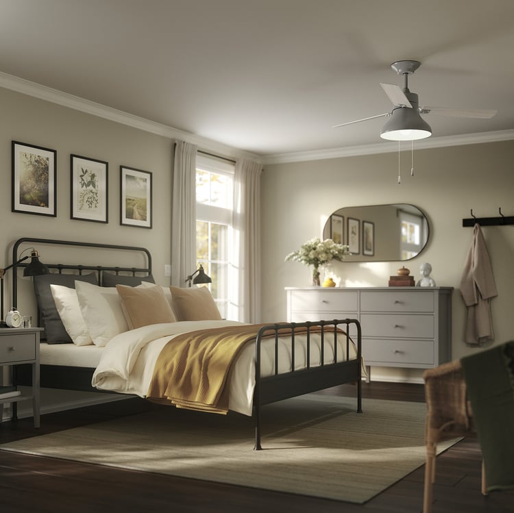 AKTERSTAGAD ceiling fan with light, wood effect gray - IKEA