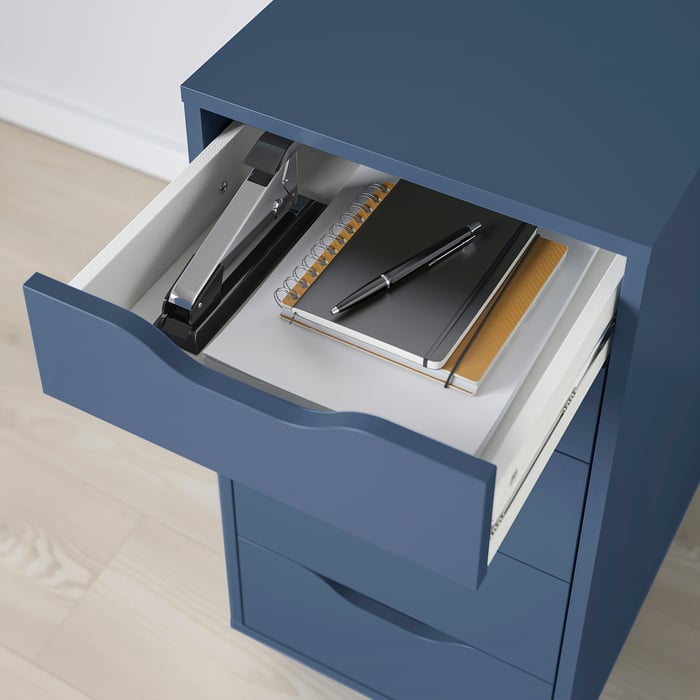 ALEX drawer unit, black-blue, 141/8x271/2" - IKEA US