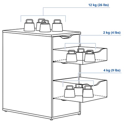 ALEX drawer unit, black-blue, 141/8x271/2" - IKEA