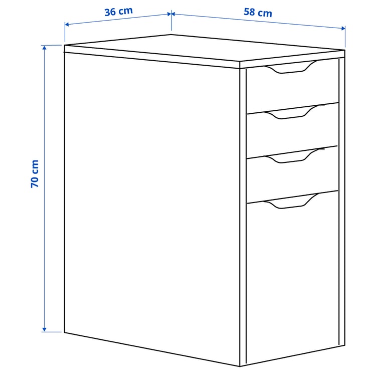 ALEX drawer unit/drop file storage, white, 141/8x271/2" - IKEA
