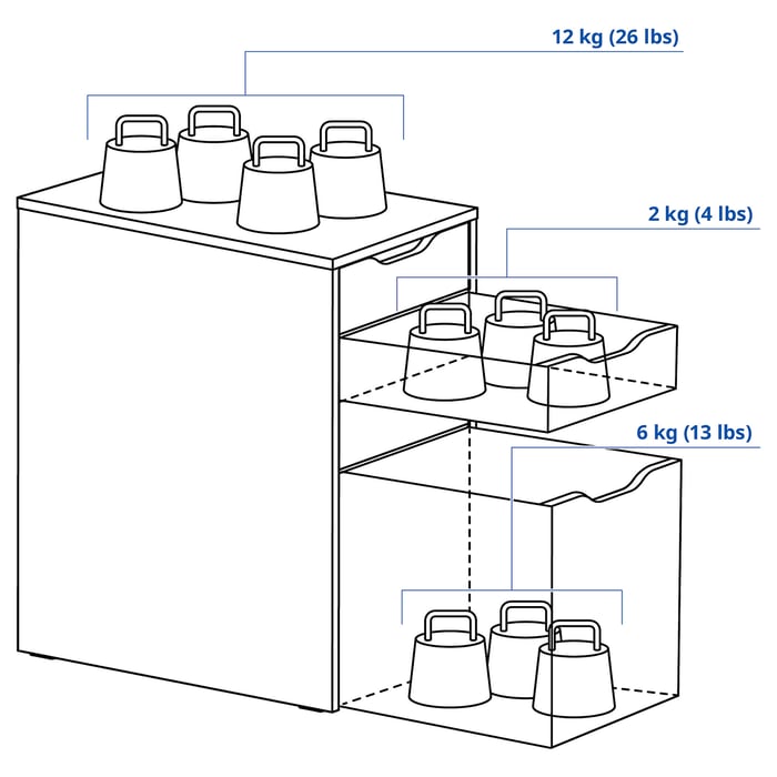 ALEX drawer unit/drop file storage, white, 141/8x271/2" - IKEA