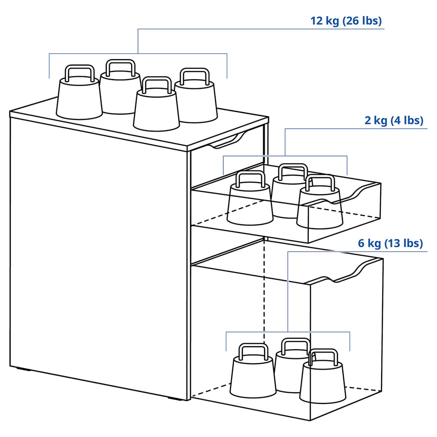 ALEX drawer unit/drop file storage, white, 141/8x271/2" - IKEA