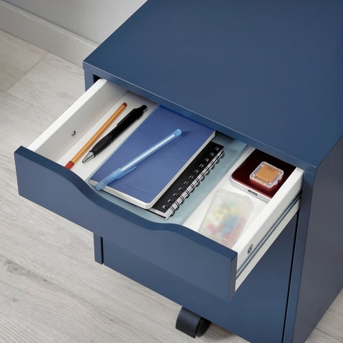 ALEX drawer unit on casters, black-blue/black, 141/8x195/8" - IKEA US