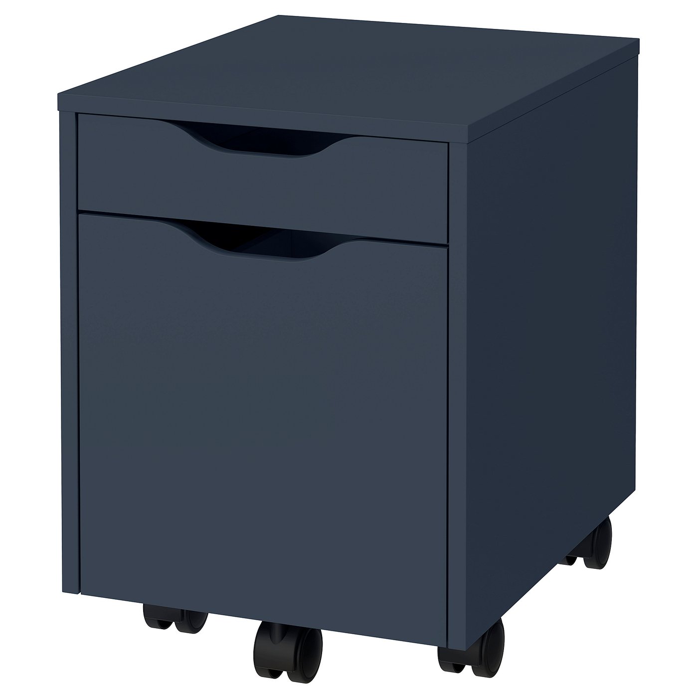 ALEX drawer unit on casters, black-blue/black, 141/8x195/8" - IKEA