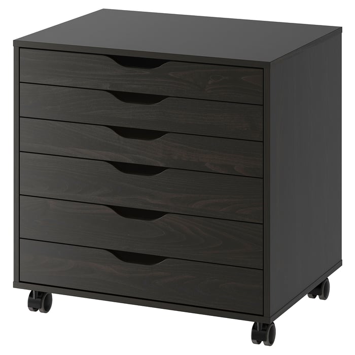 ALEX drawer unit on casters, black-brown, 263/8x26" - IKEA