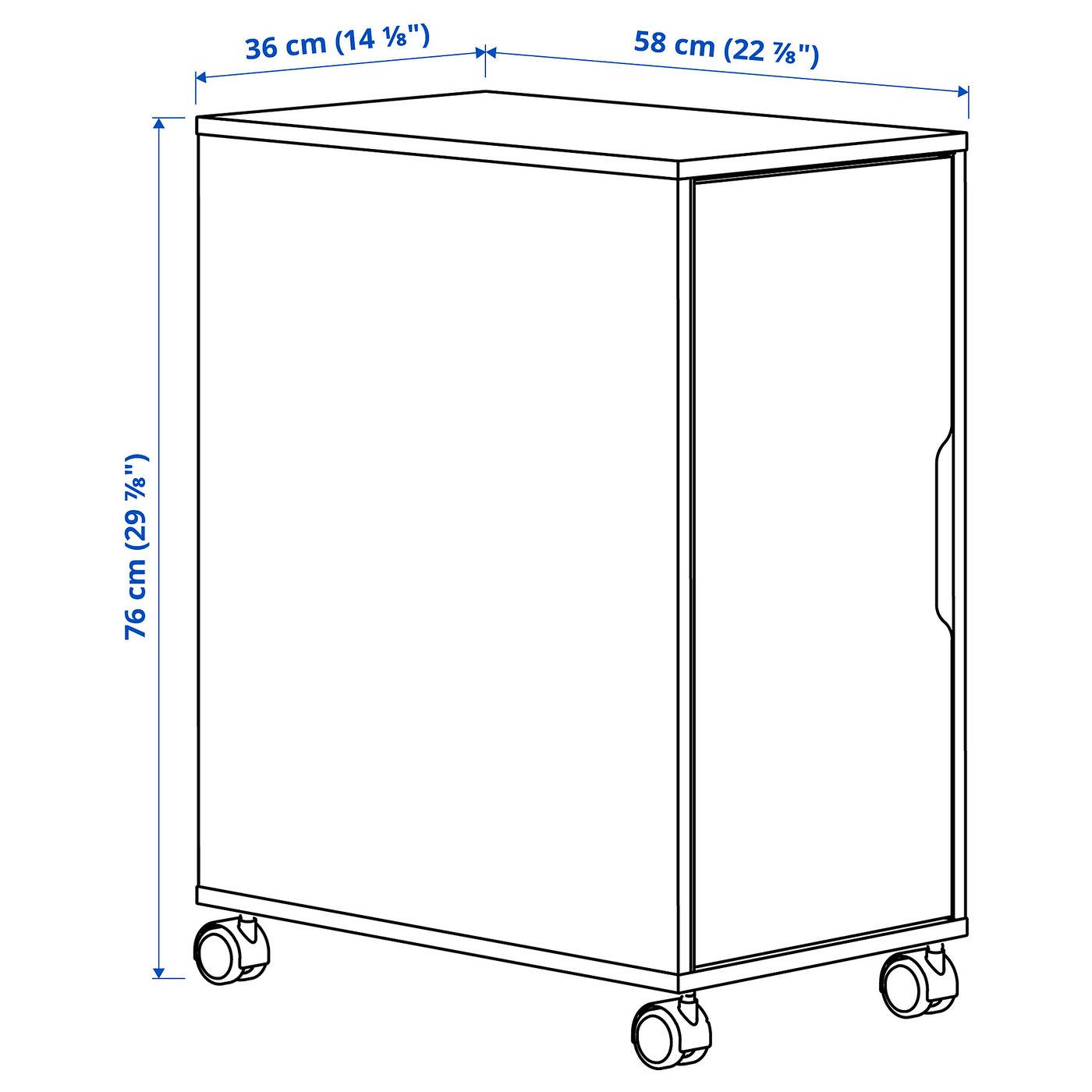 IKEA Alex Storage Unit On Casters White Black 14 1 8x29 7 8