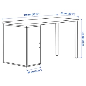 ANFALLARE / ALEX Desk, bamboo/white, 551/8x255/8" - IKEA