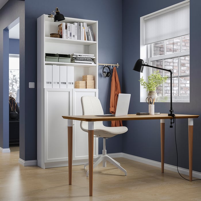 ANFALLARE / HILVER desk, bamboo, 551/8x255/8" - IKEA