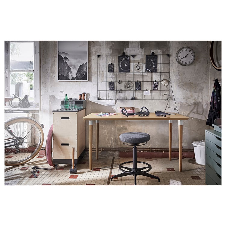 ANFALLARE / HILVER desk, bamboo, 551/8x255/8" - IKEA