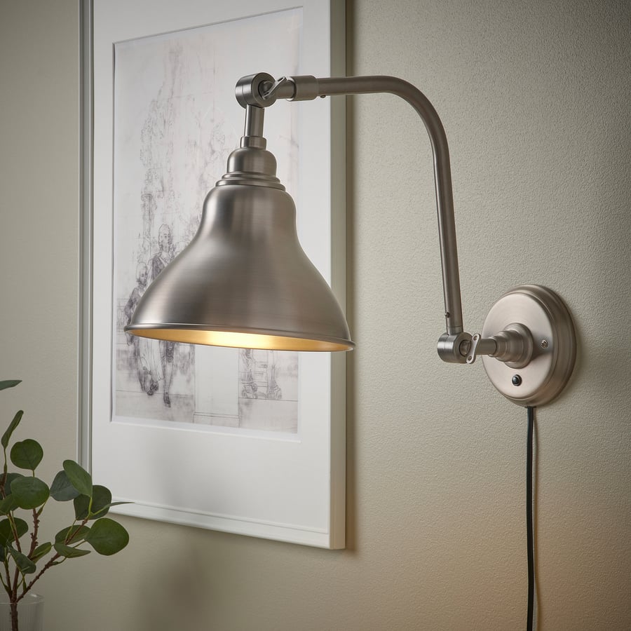 ANKARSPEL wall lamp, pewter effect - IKEA