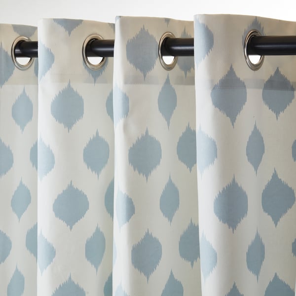 Light Blue Patterned Curtains
