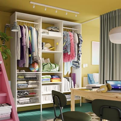 AURDAL wardrobe combination, white, 743/4x153/4x87" - IKEA