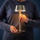 AVHÅLL LED portable lamp, battery operated dimmable/nickel plated ...