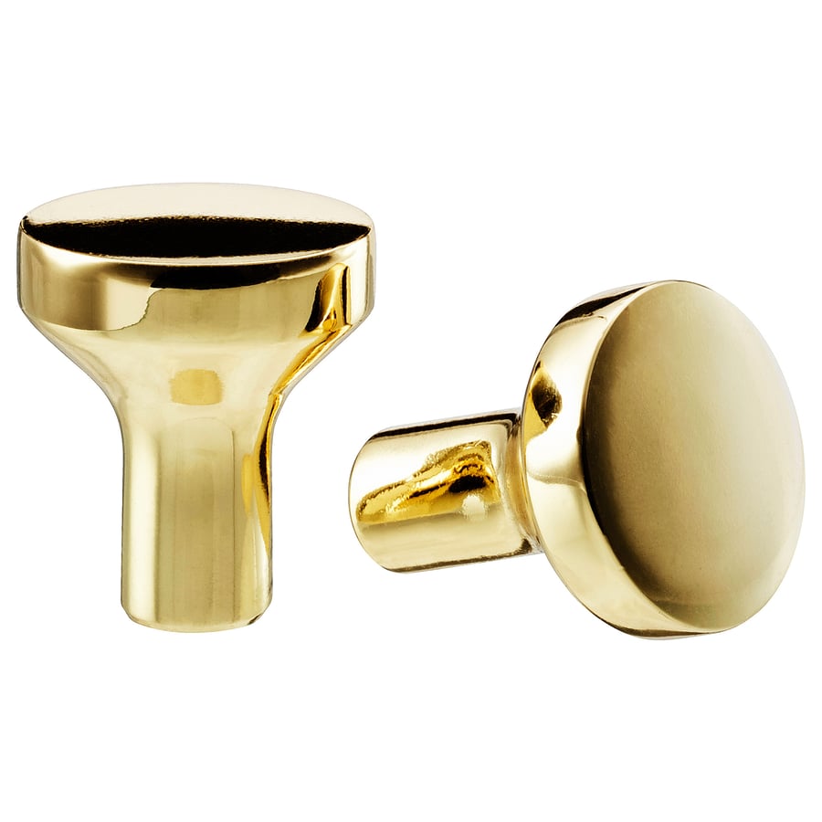 BAGGANÄS Knob, brass color, 13/16", Depth: 15/16" - IKEA