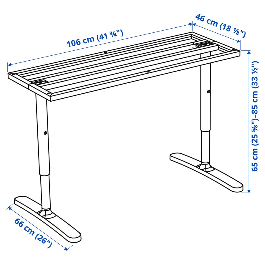 BEKANT Underframe for table top, white, 47 1/4x31 1/2" - IKEA