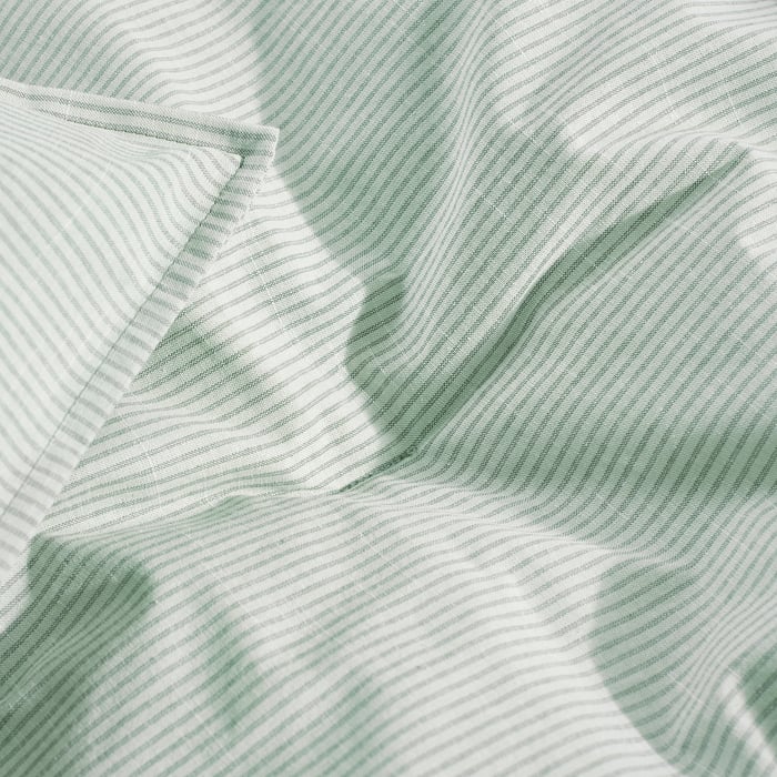 BERGPALM comforter set, green/stripe, Full/Queen - IKEA