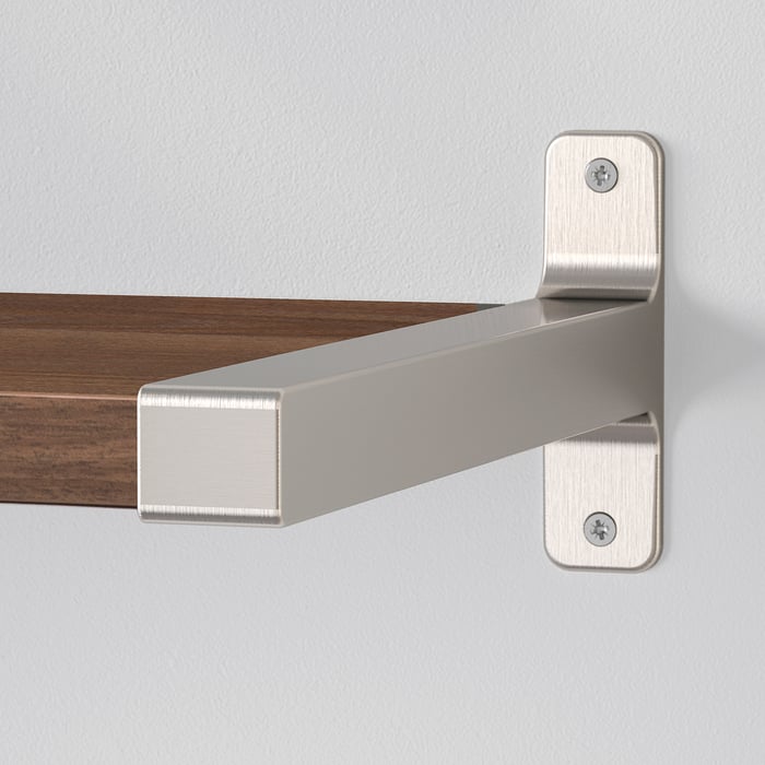 BERGSHULT / GRANHULT wall shelf, walnut effect/nickel plated, 311/2x113 ...