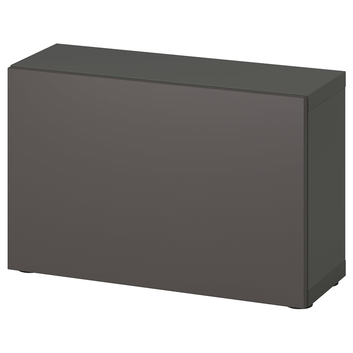 BESTÅ shelf unit with door, dark gray/Lappviken dark gray, 235/8x85 ...