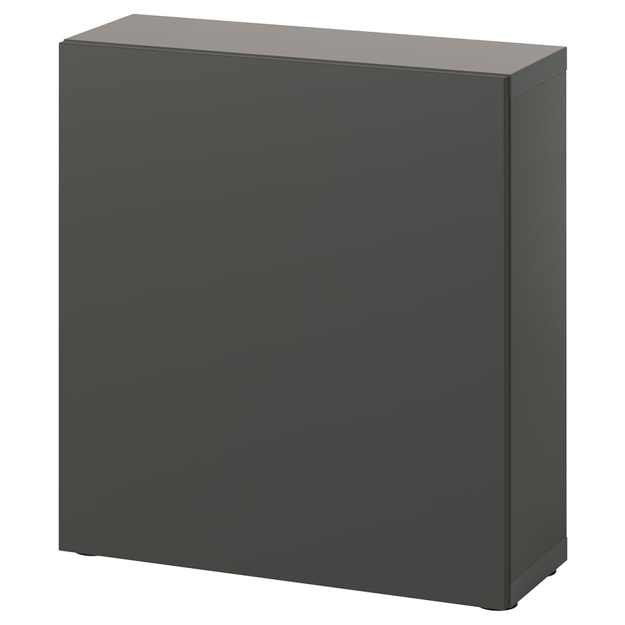 BESTÅ shelf unit with door, dark gray/Lappviken dark gray, 235/8x85 ...