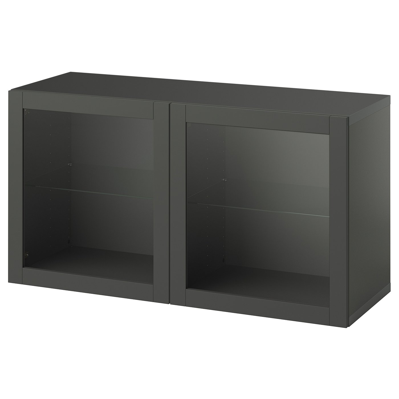 BESTÅ shelf unit with doors, dark gray/Sindvik dark gray, 471/4x161 ...