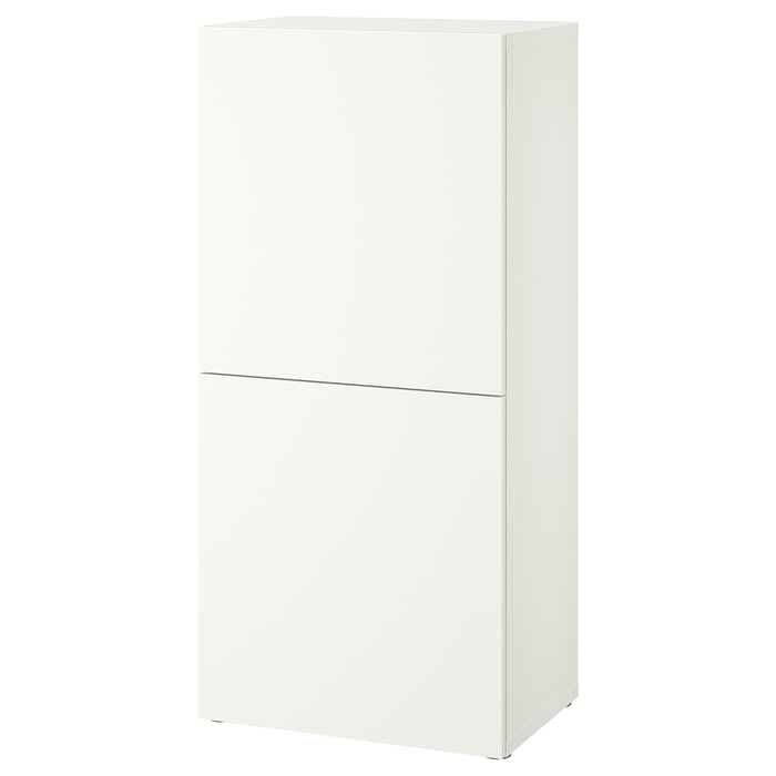 BESTÅ shelf unit with doors, white Lappviken/white, 235/8x161/2x503/4 ...