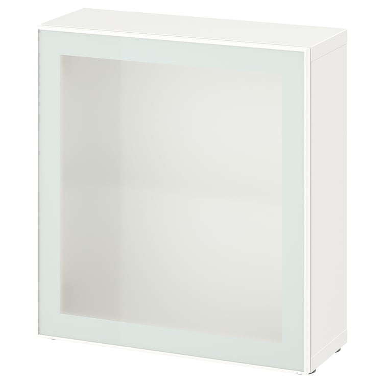 BESTÅ shelf unit with glass door, white Glassvik/white/light green ...