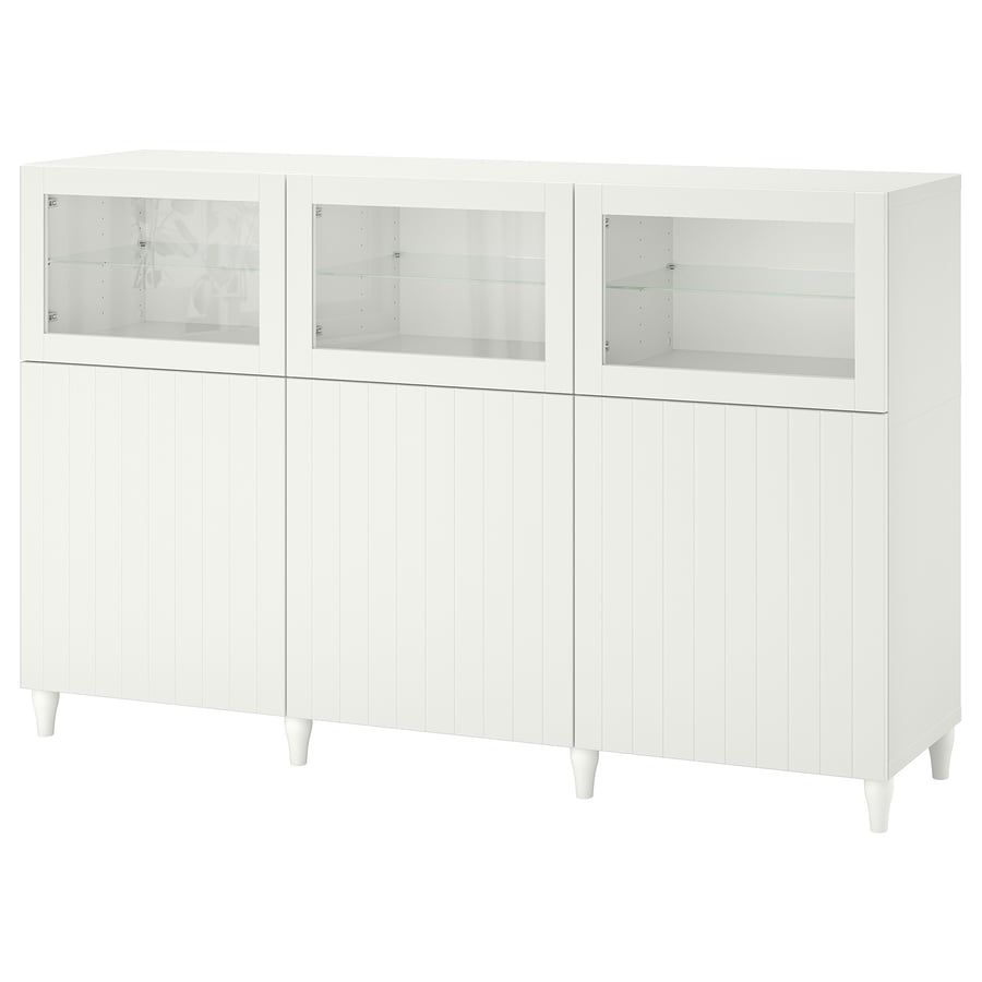 BESTÅ storage combination with doors, white/Sutterviken/Kabbarp white ...